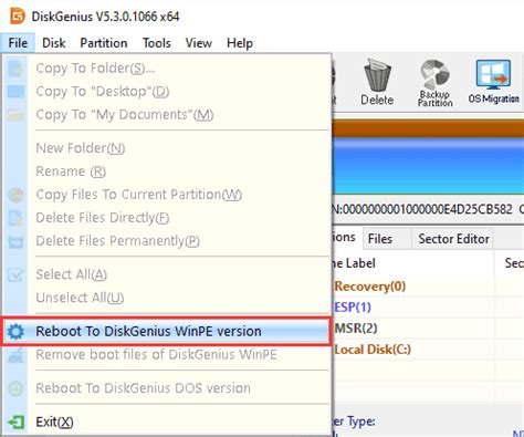 Boot To DiskGenius WinPE Version DiskGenius