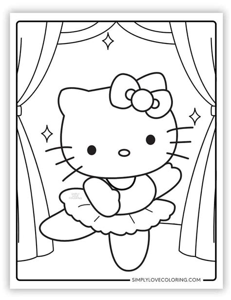 Hello Kitty Dancing Coloring Pages