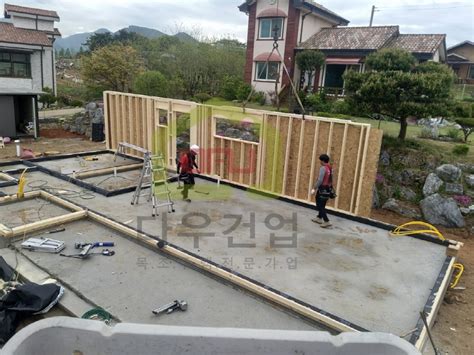골조패널 벽체 조립 현장갤러리 목조주택전문 다우건업