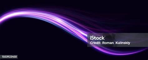 파란색 보라색 네온 여러 가지 빛깔의 빛나는 소용돌이 빛의 속도로 움직이는 효과 쉬운 트레일 반짝이는 물결 모양의 경로입니다 벡터 곡선에 대한 스톡 벡터 아트 및 기타