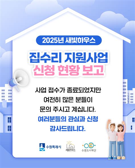 이병진 전년 대비 신청자가 31가 증가 된 2025 새빚하우스 접수현황 수원도시재단 주거복지센터에서 Facebook