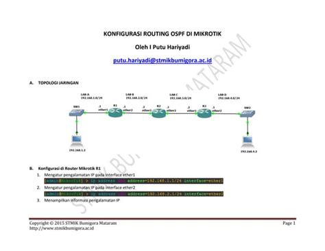 Konfigurasi Routing Ospf Di Mikrotik Pdf