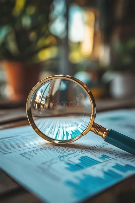 Magnifying Glass Analysis A Magnifying Glass On A Document Reveals