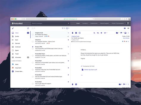 Protonmail Inbox Redesign By Marco Corti On Dribbble