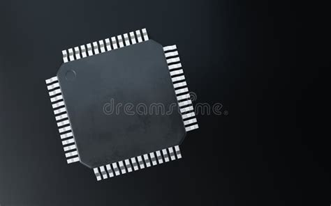 3d Render Of Microchip Or Semiconductor Chip For Computing Stock Illustration Illustration Of