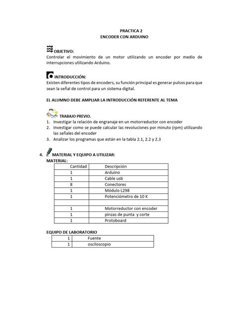 Practica 2 Servo Encoder Arduino Robotica 2024a Pdf Ingenieria Eléctrica