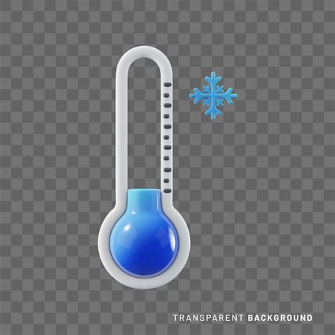 Premium Psd 3d Render Of Thermometer With Low Temperature Icon