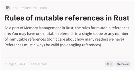 Rules Of Mutable References In Rust