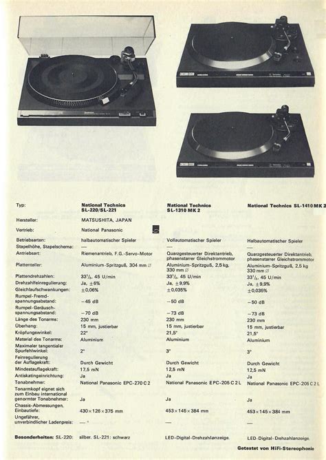 Technics SL 220 Hifi Wiki Com