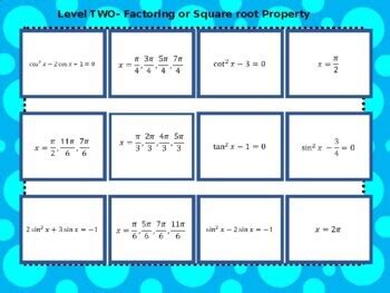 Trig Equation Solving PowerPoint Matching Game Editable By VPs Classroom