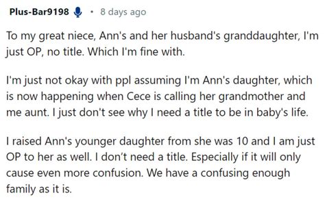 Woman With Strange Family History Doesn T Want To Be Called Aunt Because She Doesn T