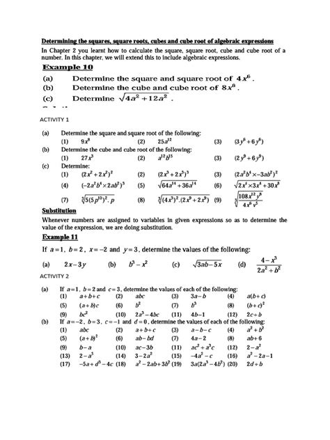 Algebraic Equation Activities And Quiz Pdf
