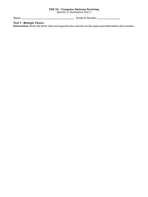 Tle 10 Css Q2 Summative Test 2 Performance Task 2 Pdf Malware