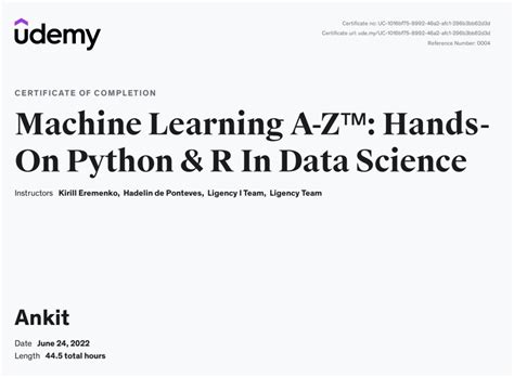 Ankit Vishwakarma On Linkedin Udemycourse Share Machinelearning Udemy