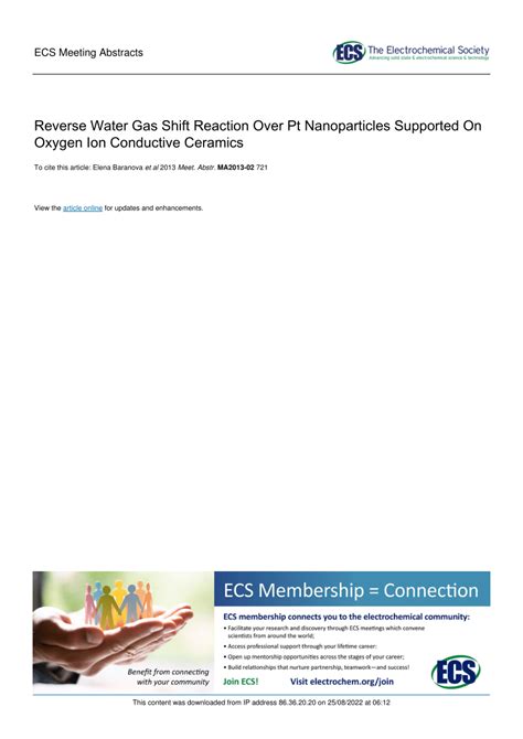 Pdf Reverse Water Gas Shift Reaction Over Pt Nanoparticles Supported On Oxygen Ion Conductive