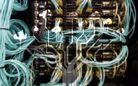Cloud Server And Computing Data Storage And Processing Internet And Technology Concept Stock