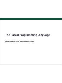 The Pascal Programming Language William Mary The Pascal Programming Language William