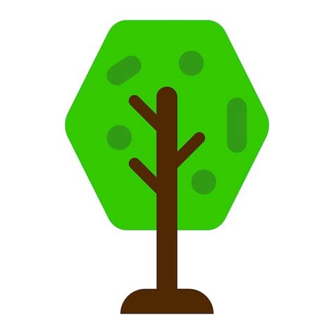 Premium Vector A Flat Icon Of A Tree With Green Leaves