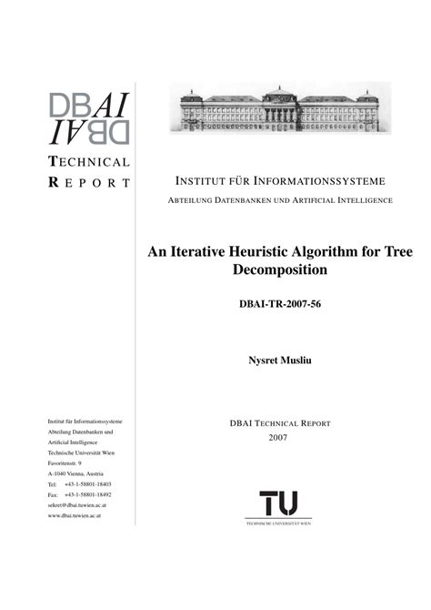 Pdf An Iterative Heuristic Algorithm For Tree Decomposition
