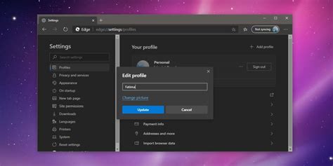 How To Change The Profile Name In Chromium Edge On Windows