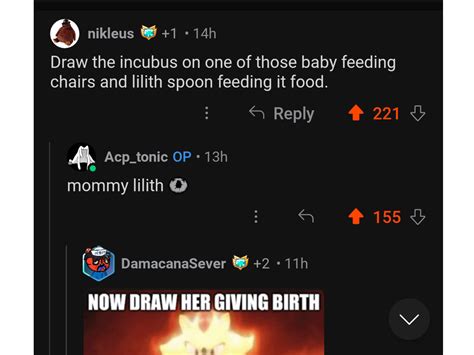 Mommy Lilith Feeding Incubus Its Hard Being A Blind Mother R