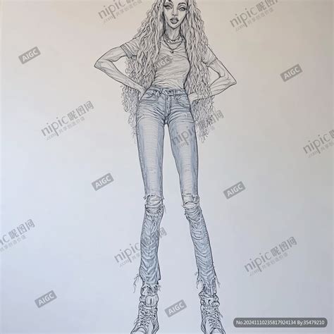 Ai创作图时尚女孩线稿 牛仔裤设计稿 时尚人物插画线稿 时尚人物手绘 时尚女孩手绘 创意欧美时装绘画手稿 时尚装扮手绘 手绘穿搭 手绘时尚人物 时装画手稿学生作业 素描绚丽时尚新锐设计 线条画