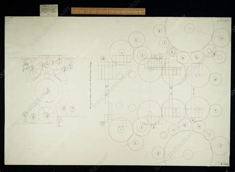 Drawings Of The Analytical Machine By Charles Babbage Stock Image