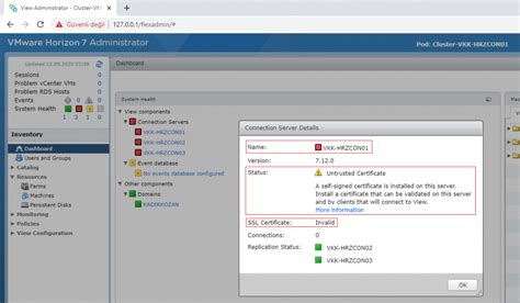 Vmware Horizon Connection Server Sertifika Hatasının Giderilmesi Veli Kadir Kozan