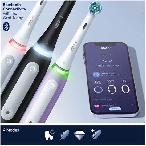 Oral B Io4 Black White Electric Toothbrush Duo Pack