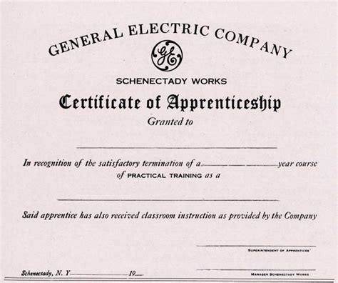 Apprentice Certificate