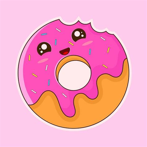 Cute Donut Cartoon Vector Illustration Premium Vector