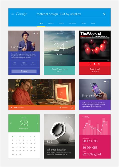 Freebie Material Design Ui Kit Psd Inspiration By Lumiart