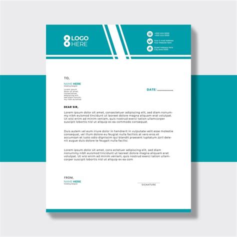 클래식 비즈니스 레터헤드 디자인 템플릿 프리미엄 벡터