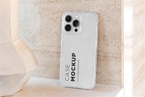 Iphone 13 Pro 투명 케이스 목업 프리미엄 Psd 파일