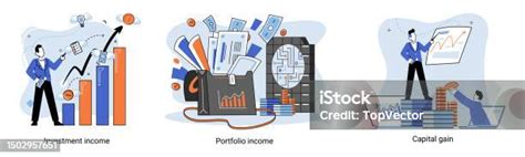 자본 이득 포트폴리오 소득 투자 소득 투자 및 채권 현금 흐름 뮤추얼 펀드 0명에 대한 스톡 벡터 아트 및 기타 이미지 0명 개념 경제 Istock