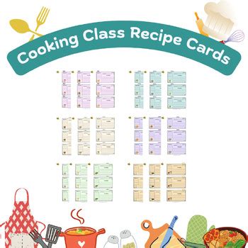 Cooking Class Recipe Cards By The Homeschool Resource 123 Tpt