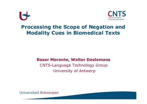 Pdf Processing The Scope Of Negation And Modality Cues In Biomedical Texts