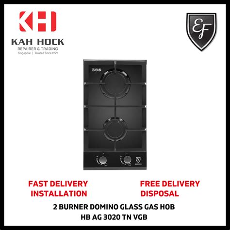 Ef Hb Ag 3020 Tn Vgb 2 Burner Domino Glass Gas Hob 2 Years Manufacturer Warranty Free