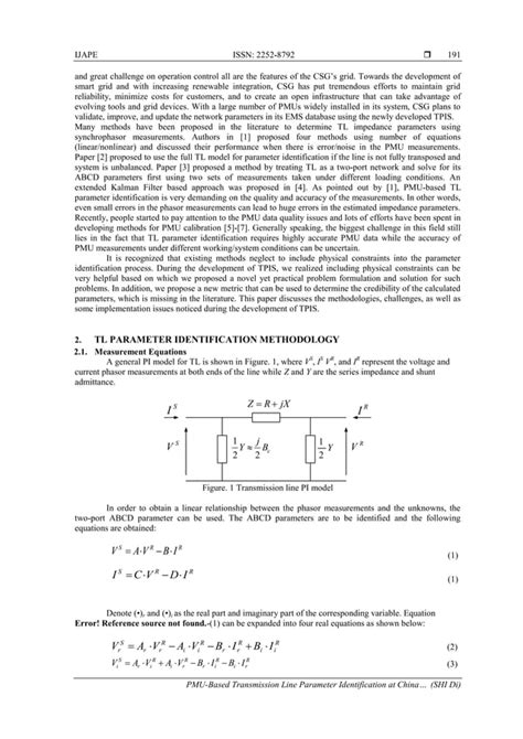 Pmu Based Transmission Line Parameter Identification At China Southern