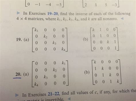 Solved 0 1 4 5 2 1 53 In Exercises 19 20 Find The Inverse