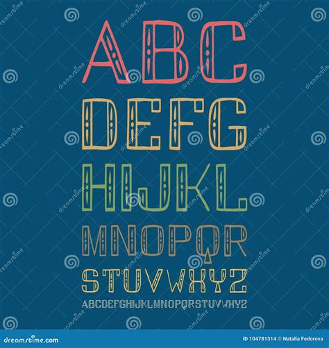 Handdrawn Sans Serif Decorative Font Stock Vector Illustration Of Concept Character 104781314