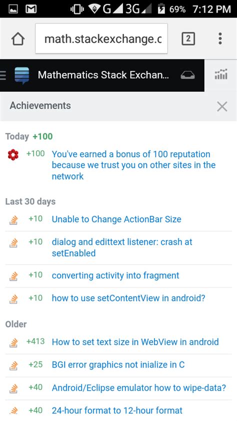 My Math Stackexchange Profile Showing 3 Times My Account And Reputation