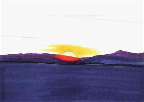 How To Draw A Sunset Easy Step By Step Tutorial