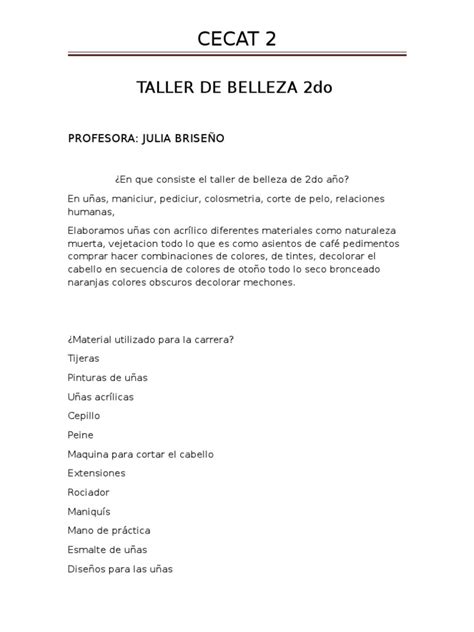 Cultora De Belleza Pdf