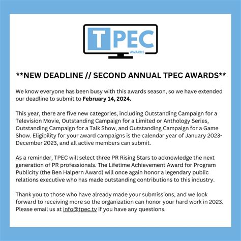 Tpec On Linkedin New Deadline Second Annual Tpec Awards The Submission Deadline For…
