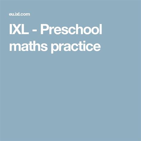 IXL Preschool Maths Practice Reception Maths Math Practices Preschool Math