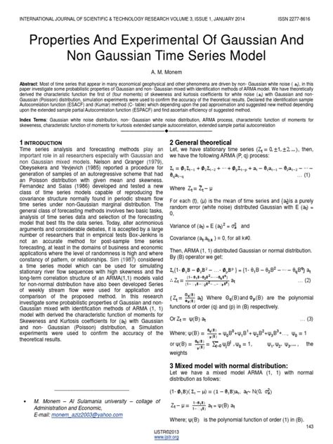 Pdf Properties And Experimental Of Gaussian And Non Gaussian Time Series Model Dokumen Tips