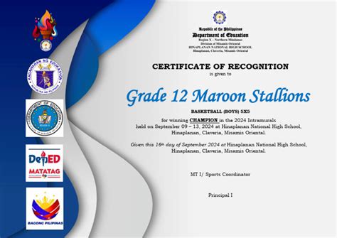 Certificate Of Recognition Intrams Pdf