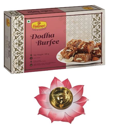 Haldirams Nagpur Dodha Burfee 500g With Medium Diya Grocery And Gourmet Foods