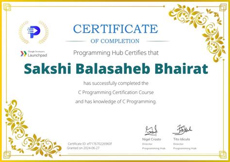 Sakshi Bhairat On Linkedin Programming Cprogramming Certification Programminghub